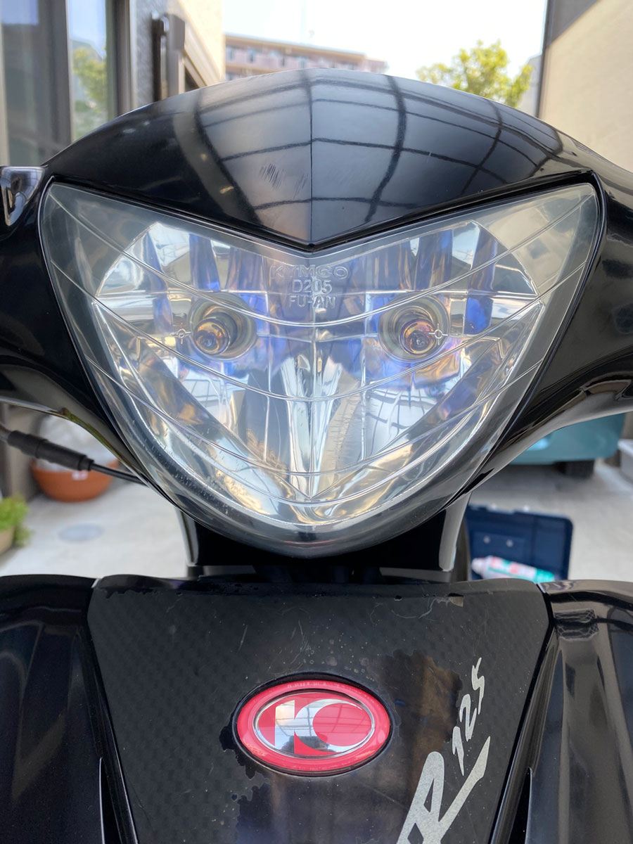 【KYMCO】暇だったんでバイクのヘッドライトをきれいに磨いてみた。【V-LINK 125SR】 | One Night Works